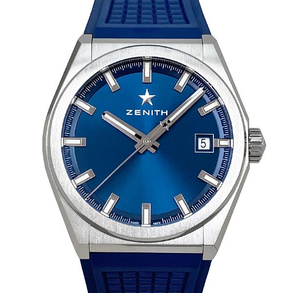 Defy（ZENITH） [中古] ゼニス デファイ クラシック 95.9000.670/51.R790 自動巻き チタン ラバー ブルー文字盤 日付表示 裏スケルトン 41mm Defy ...