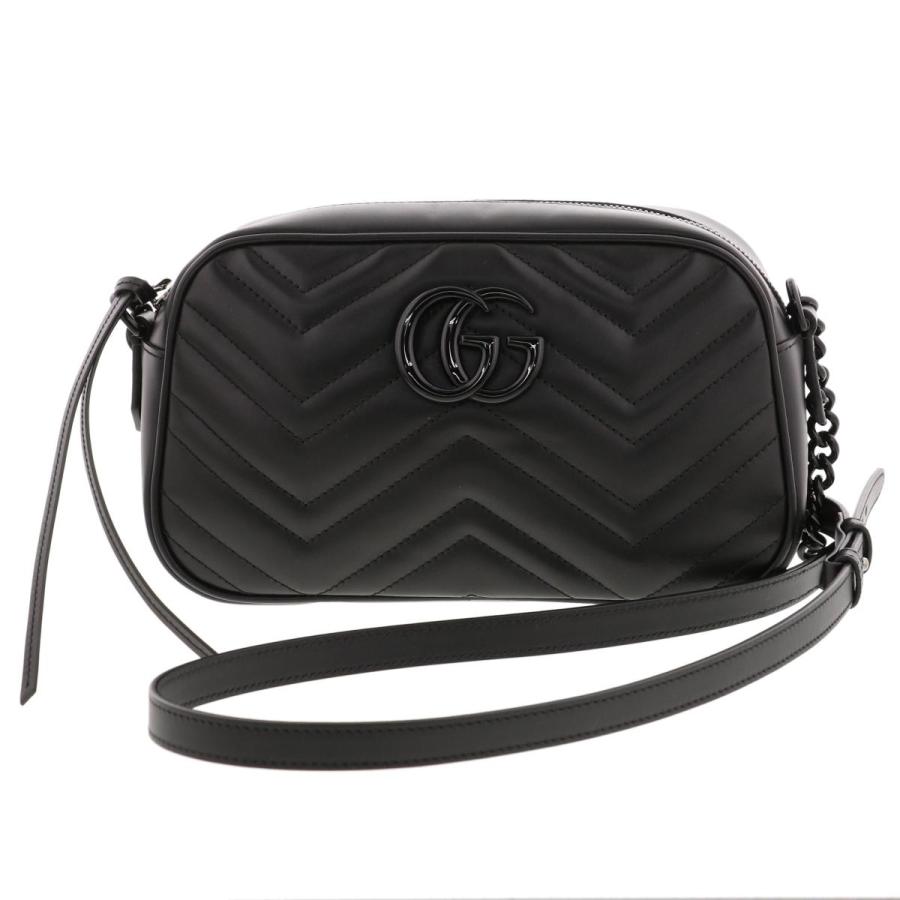 GUCCI （グッチ） GGマーモント キルティング ショルダーバッグ Black 447632 used:AB [ROS ...