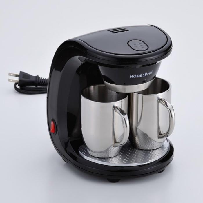 HOME SWAN コーヒーメーカー 2カップ ドリップ ステンレスマグカップ2個付き SCS-30 : PCあきんどデジタル館 - 通販 ...