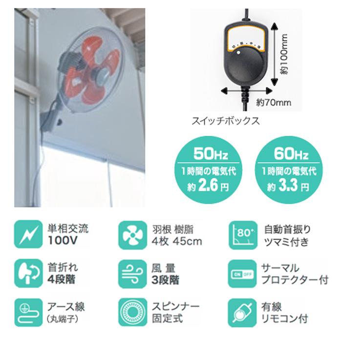 ナカトミ 扇風機 45cm 全閉式 壁掛け扇 OPF-45WZ 自動首振り : PCあきんど - 通販 - Yahoo!ショッピング