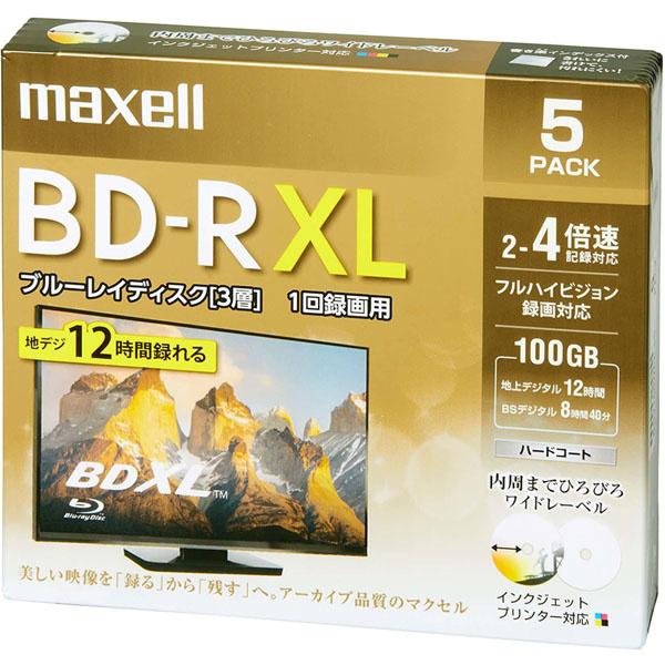 Maxell BRV100WPE.5S 録画用ブルーレイディスク BD-R XL（24倍速対応） 720分/ 3層100GB 5枚 : PC&家電CaravanYU Yahoo!店 - 通販 ...