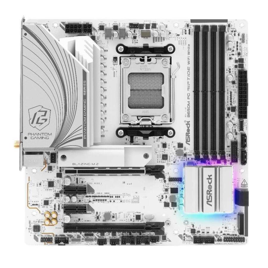 ASRock B650M PG Riptide WiFi White AMD B650チップセット搭載MicroATXマザーボード ホワイト ...