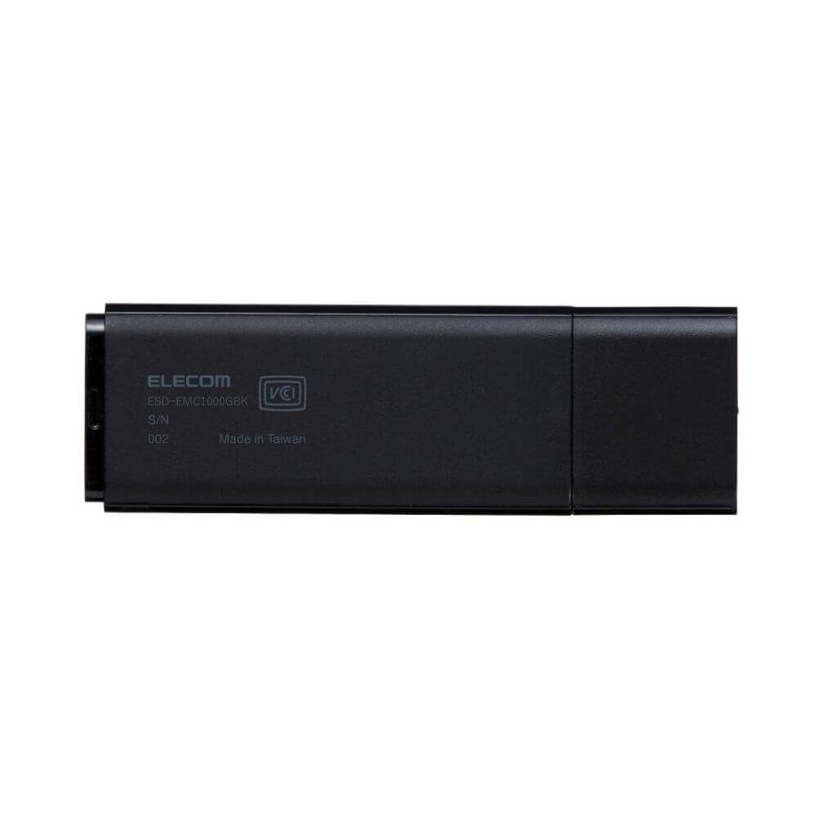ELECOM ESD-EMC1000GBK SSD 外付け 1TB USB3.2 Gen1 読出最大400MB/秒 超小型 ポータブル キャップ式 耐衝撃 ブラック :m5s1p985034 ...
