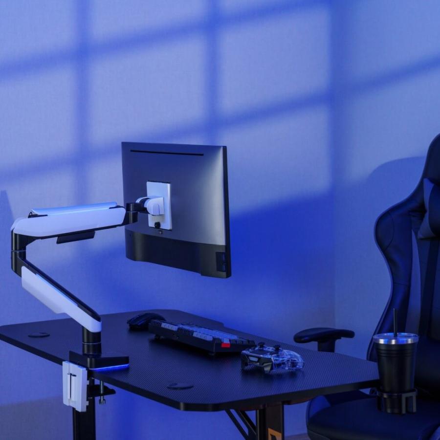 UNITCOM LEVEL∞ LEV-ARM03 (パソコン工房限定モデル) ガススプリング式 クイックリリースVESAプレ―ト採用 ゲーミングモニターアーム :m5s1p994445 ...