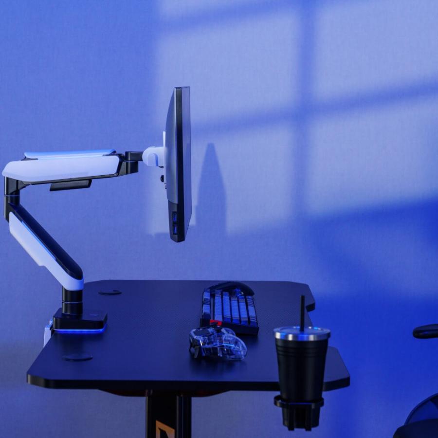 UNITCOM LEVEL∞ LEV-ARM03 (パソコン工房限定モデル) ガススプリング式 クイックリリースVESAプレ―ト採用 ゲーミングモニターアーム :m5s1p994445 ...