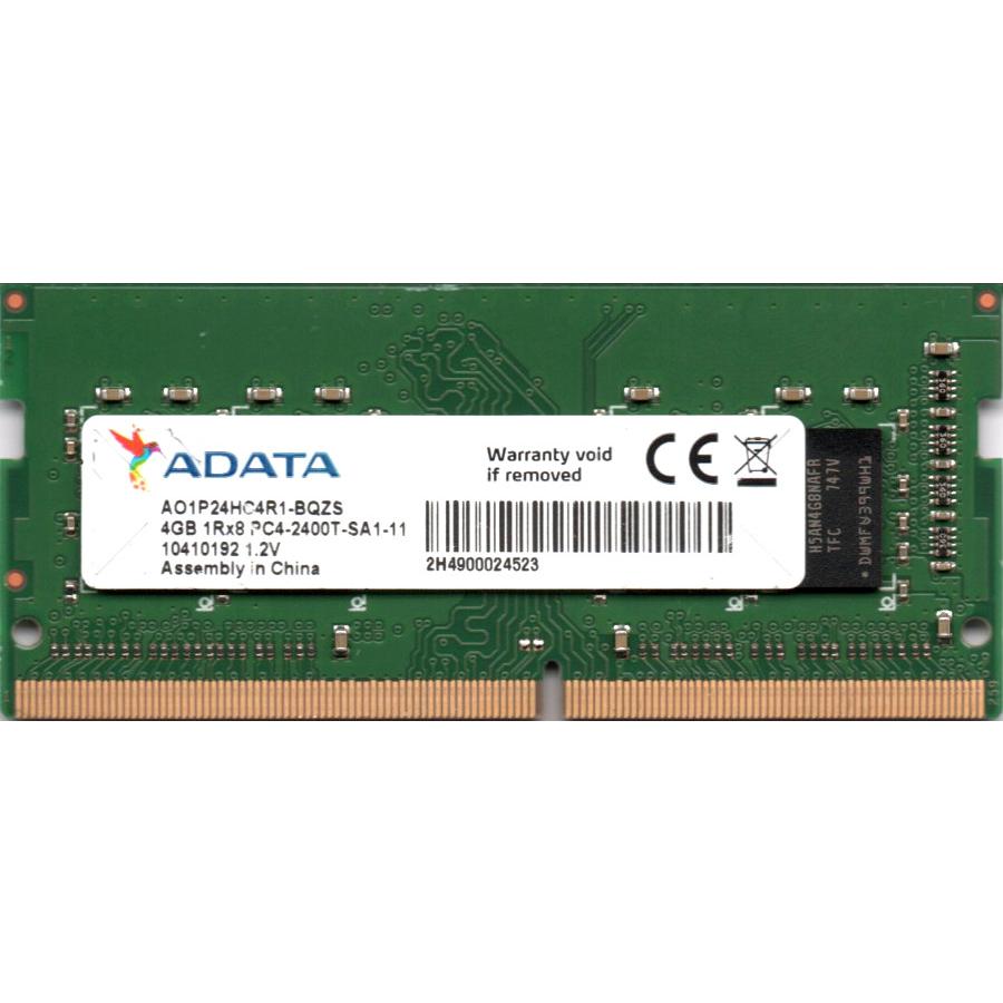 ADATA Premier PC4-19200 (DDR4-2400) 4GB SO-DIMM 260pin ノートパソコン用メモリ 型番：AO1P24HC4R1-BQZS 両面実装 ...