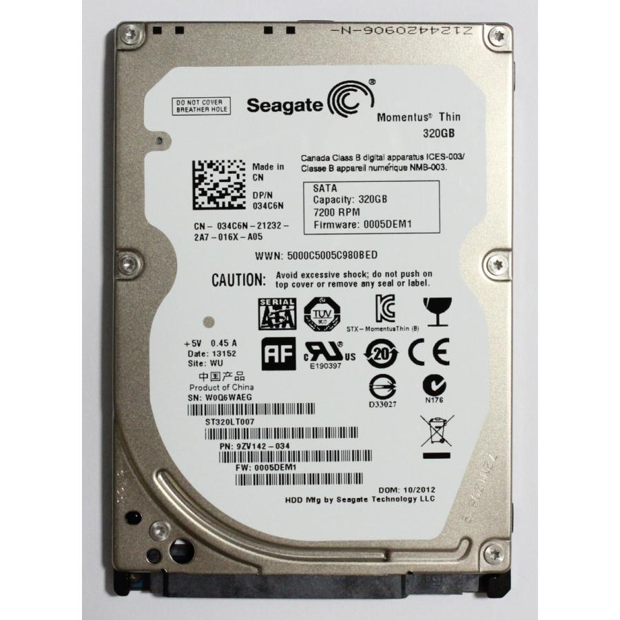 Seagate SEAGATE 7200rpm 320GB 2.5インチHDD(SATA対応) ST320LT007 【320GB/SATA ...