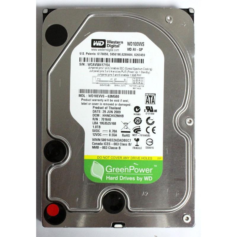 Western Digital WD10EVVS 3.5-inch WD AV 5400 RPM with 8 MB cache SATA ...