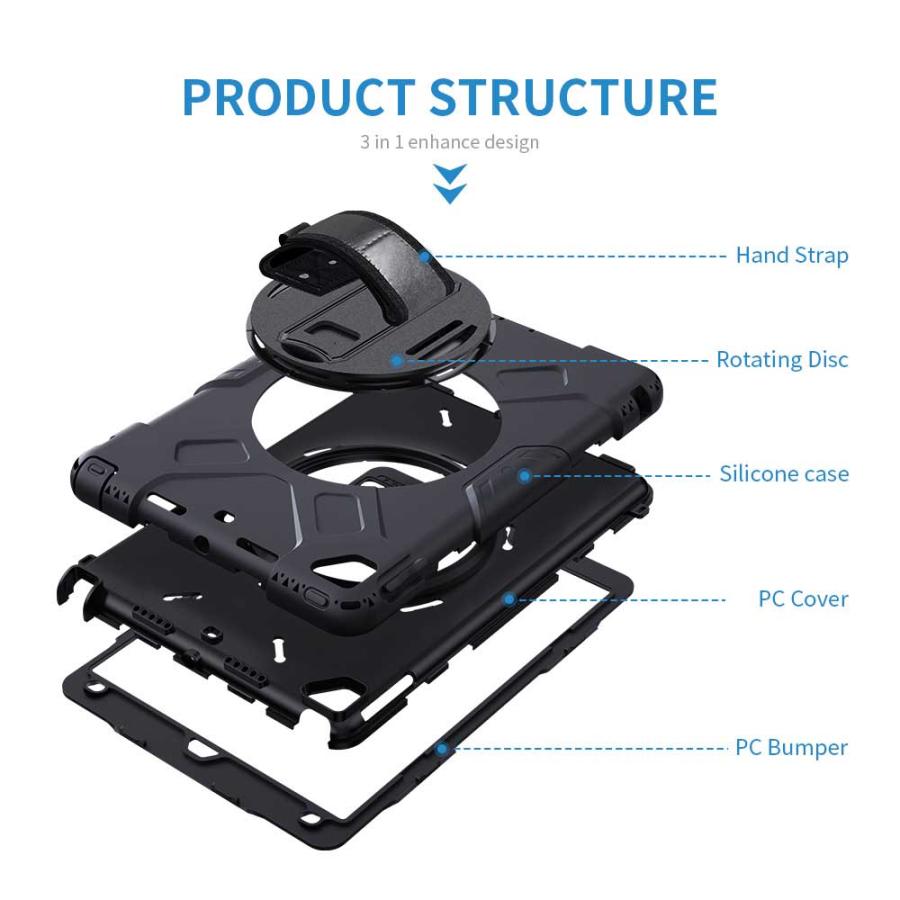 アイパッド 10.9インチ iPad ケース（iPad 第10世代 専用) ペン収納 360°回転 スタンド ハンドストラップ ショルダーストラップ 送料無料 : pcastore - 通販 ...