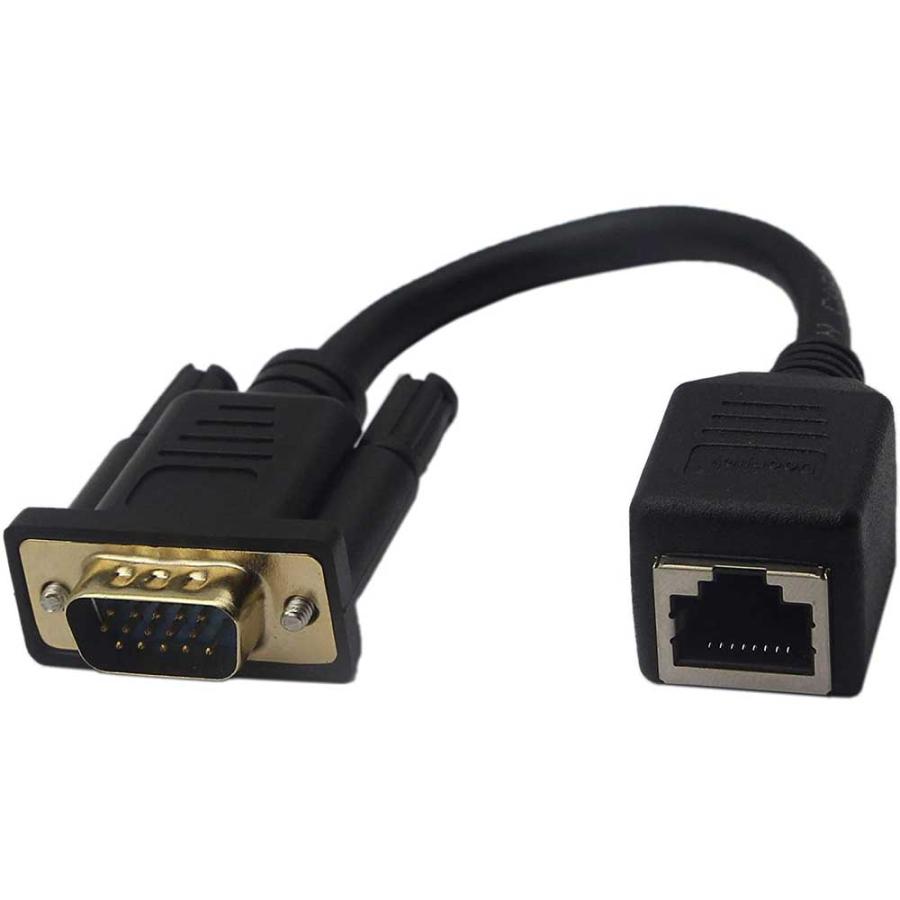 VGA TO LAN/RJ45 15CM マルチメディアビデオ Cat5 / 6イーサネットLANコンソール VGA信号 コンピュータモニタ ...