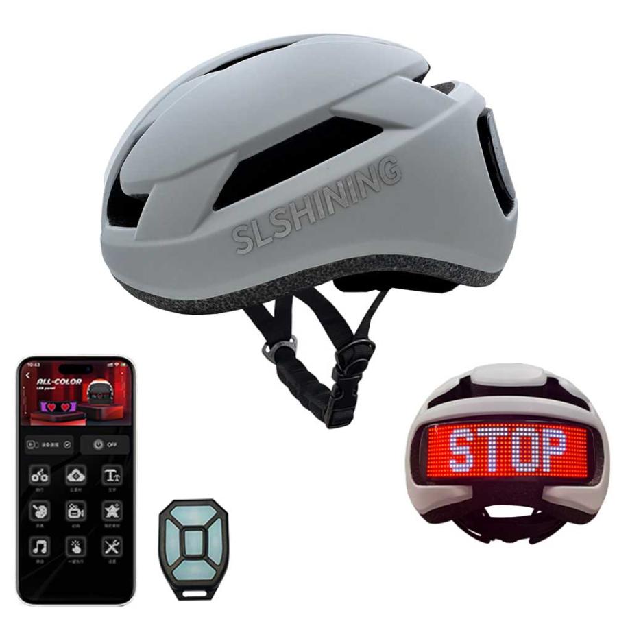 スマートバイクヘルメット LEDディスプレイ搭載 自転車 ヘルメット LEDライト APP連動 夜間照明 CE EN1078 安全基準認証済み ...