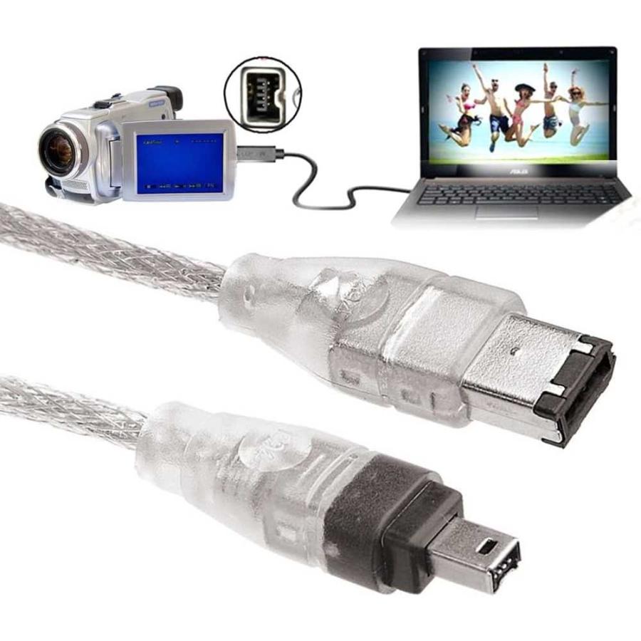 IEEE1394 ケーブル 1.2m 4ピン IEEE1394（i.LINK・DV）6ピン IEEE1394（FireWire）パソコン デジタルビデオカメラ 6pin - 4pin ...