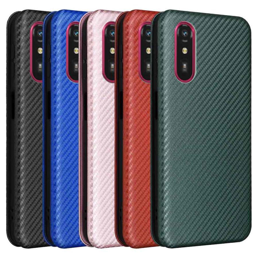 docomo らくらくスマートフォン F-53E / a A401FC / Lite MR01 ケース カーボンデザイン 炭素繊維カバー TPU 手帳型 マグネット式 カード収納 落下防止 ...