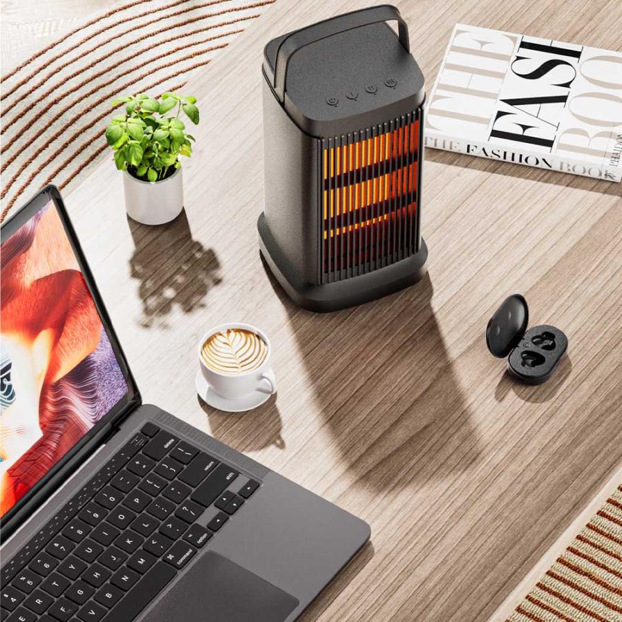 送料無料】セラミックヒーター 小型 速暖 1500W 足元ヒーター デスク