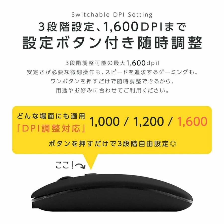 ワイヤレスマウス 充電式 静音 小型 子供用 かわいい おしゃれ usb 無線マウス 1600 DPI 3段階 高精度 固定ペアリング 極軽 コンパクト 7色LED TOKAIZ : 3Q生活 ...