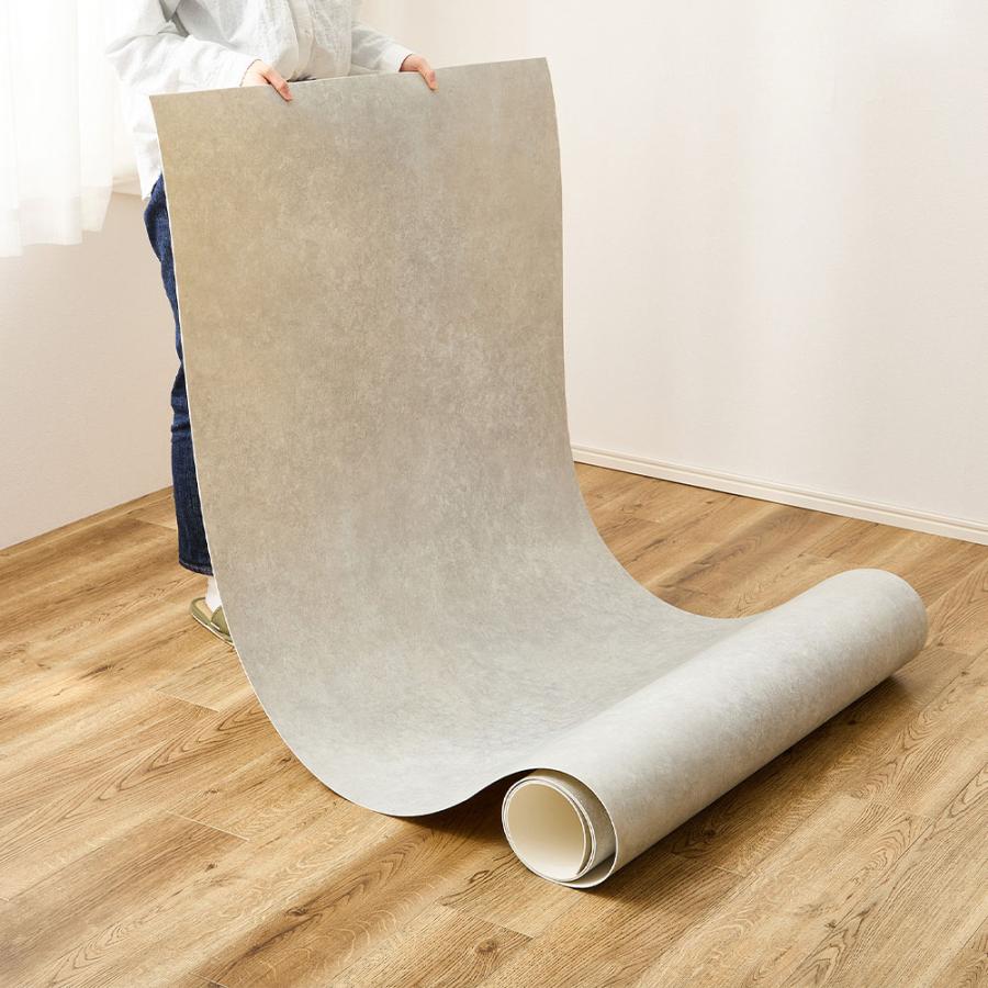 クッションフロアカーペット 90×250cm ペット対応 抗菌 抗ウィルス 消臭 防カビ 防滑 防炎 床暖房・ホットカーペット対応 日本製 国産 グレー ブラウン木目調 : Peace ...