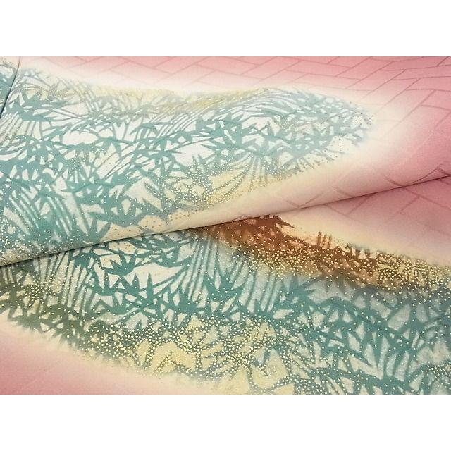 平和屋着物 訪問着 流水笹竹文 暈し染め 金彩 着丈160.5cm 裄丈63cm 正絹 逸品 A-wj3908 : 平和屋 - 通販 - Yahoo!ショッピング