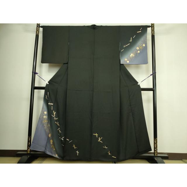 平和屋着物 訪問着 箔散らし文 黒地 暈し染め 金彩 正絹 逸品 DAAJ0904cm : daaj0904 : 平和屋 - 通販 - Yahoo!ショッピング