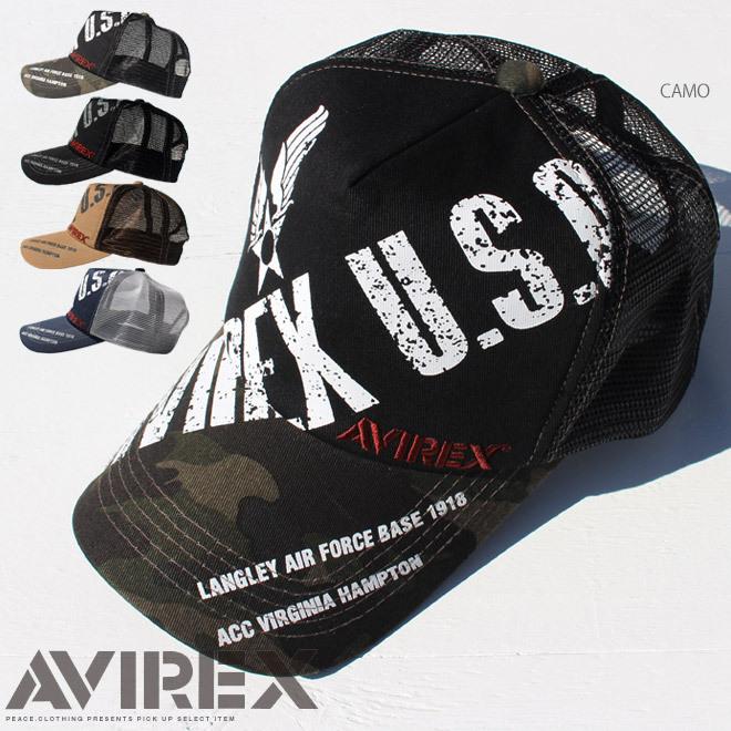 AVIREX CAP60 シンプル ロゴプリント メッシュキャップ帽子 0600 アビレックス : PEACECLOTHING - 通販 ...
