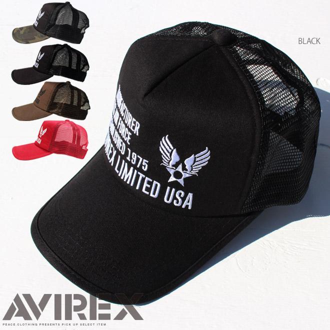 【AVIREX】【CAP】limited シンプル ロゴ＆エンブレム刺繍メッシュキャップ帽子 0600 アビレックス【男女兼用/メンズ ...