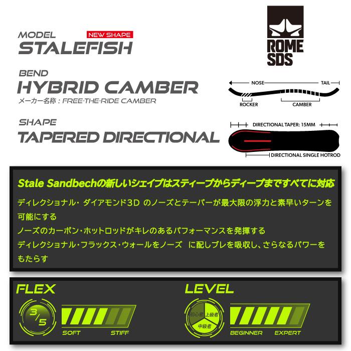 2023-24 ROME SDS STALEFISH ローム ステイルフィッシュ スノーボード 板 Snowboards 2024 日本正規品 ...