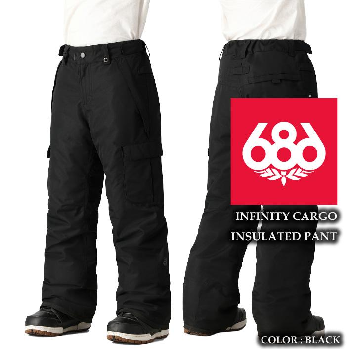 686 2024-25 INFINITY CARGO INSULATED PANT Black シックスエイトシックス スノーボード ウェア ...