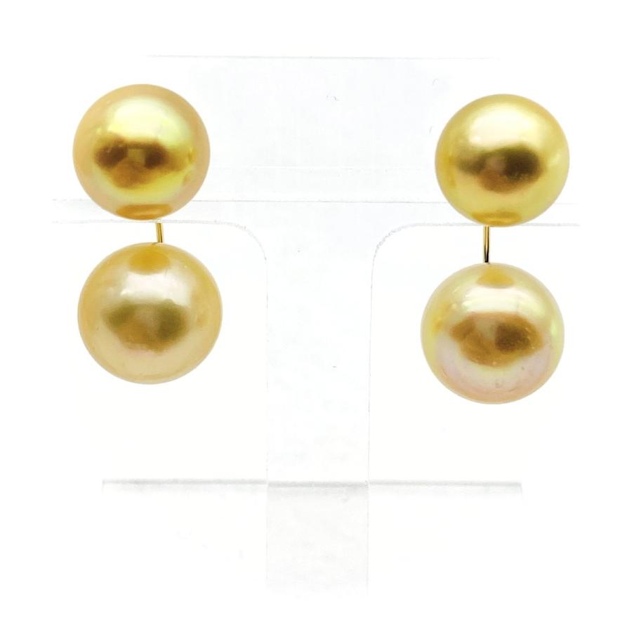 【魅惑のゴールド！】真珠 南洋 白蝶 パール K18 ツイン ピアス 11.0mmUP 12.0mmUP 18金 South Sea Pearls 3 : パール工房ism - 通販 ...