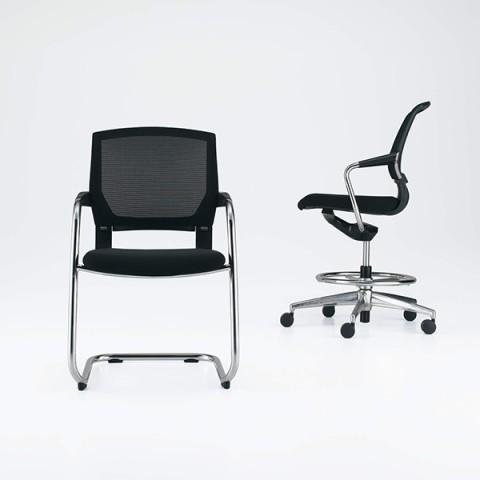 KOKUYO コクヨ サテリテ Saterite カンチレバー脚タイプ メッキ脚タイプ 肘付きチェアー CK-M795 配送のみ : 長嘉堂 - 通販 - Yahoo!ショッピング