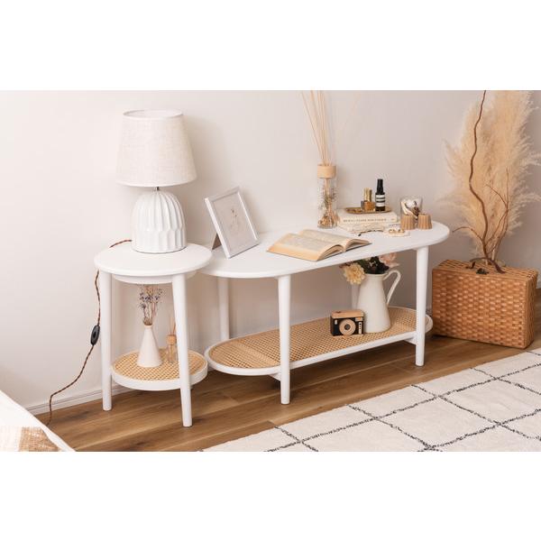 サイドテーブル PT-471BK PT-471WH テーブル ラタン 二段 2段 丸 円 韓国インテリア シンプル ナチュラル 寝室 ソファーサイド : pt-471 : Peeece ...