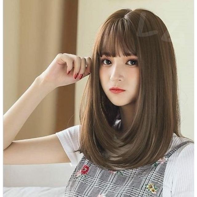 ライトブラウン セミロング 茶色 ナチュラル ウィッグ かつら No.800. : 価格トライアル ペコ太郎 300円～ - 通販 - Yahoo!ショッピング