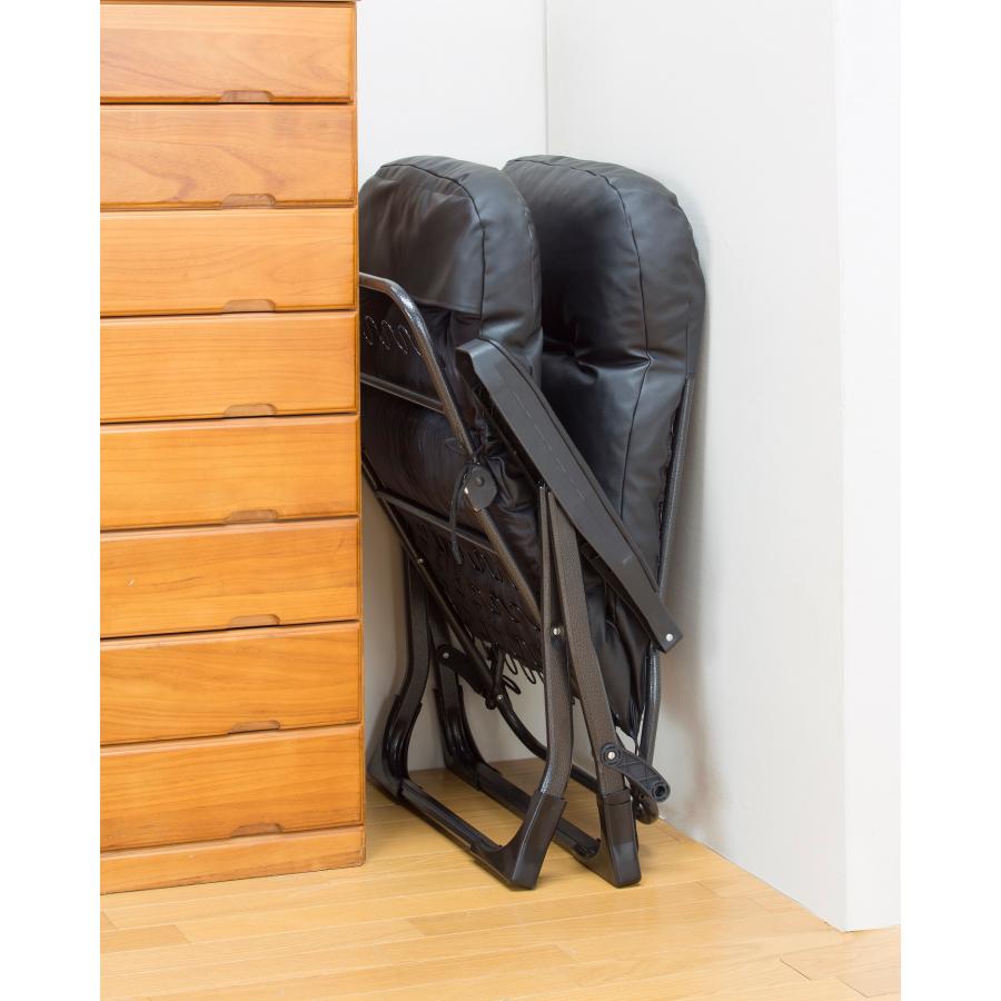 【17-18限定クーポンで最大700円OFF】[6月下旬以降出荷開始] NEWくつろぎのリクライニングアームチェアEXII ブラック EX2 サイドテーブル付 一人用 折りたたみ : ぺんぎん ...