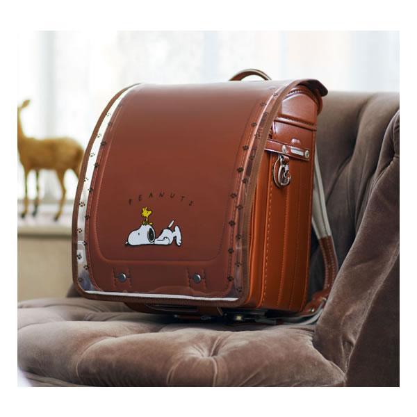 【メール便220円選択可】 スヌーピー プリント 透明 ランドセルカバー LL ブラウン 8940 マルヨシ 小学生 通学 雨 SNOOPY PEANUTS かわいい おしゃれ ...