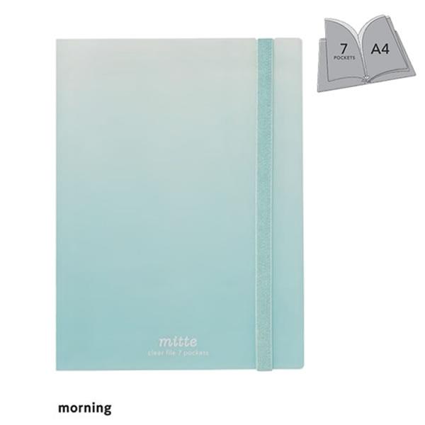 mitte ゴムバンド付き クリアファイル 7P サンスター文具 ミッテ クリアホルダー 書類 整理 収納 おしゃれ かわいい 女子文具 中学生 高校生 シンプル :S2140:PENPORT ...