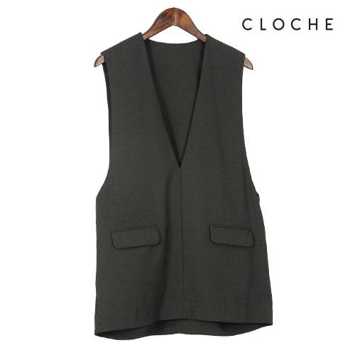 CLOCHE（クロッシェ）新着 プルオーバーベスト 麻のようなナチュラルな素材 深めVネック 後ろドレープ フロントポケット : PEONY-PEONY-web - 通販 - Yahoo!ショッピング