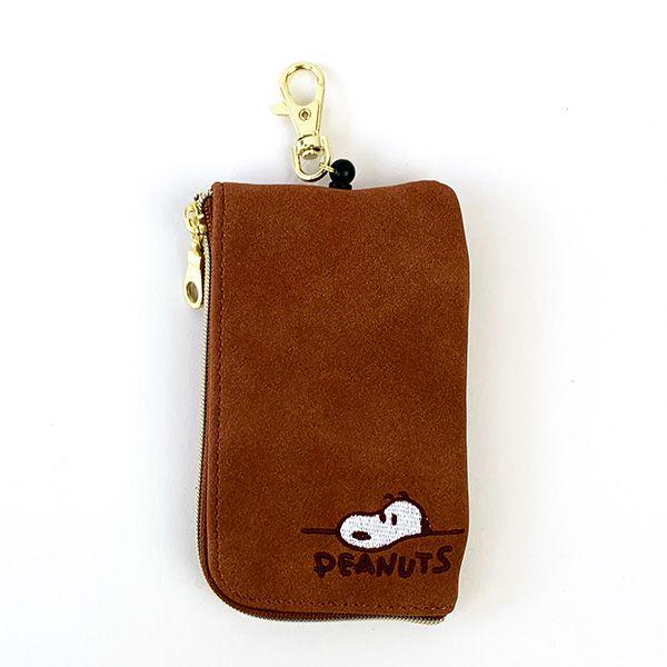 SNOOPY スヌーピー キー＆パスケース デスク PEANUTS 定期入れ ICカード キーケース BR : パーフェクトワールド - 通販 - Yahoo!ショッピング