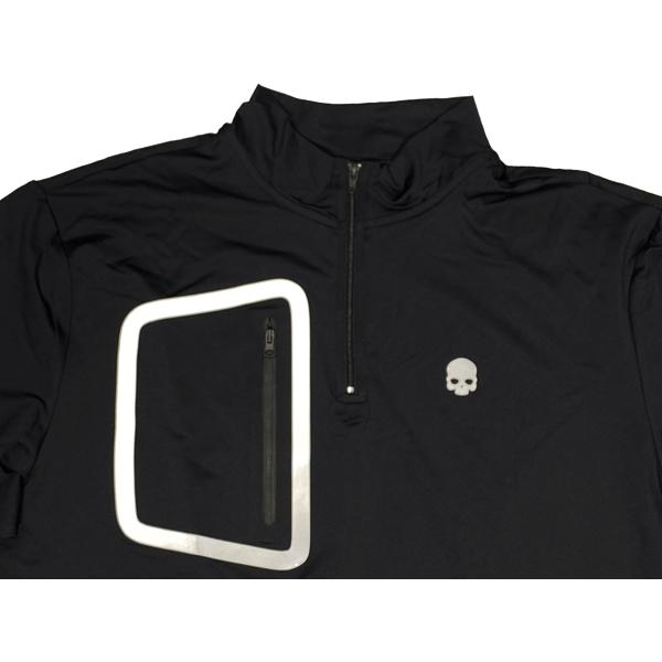 HYDROGEN ハイドロゲン G00015 スカル絵柄入り メンズ ブラック 長袖 ハーフジップ ゴルフ シャツ M : ペルレイ - 通販 ...