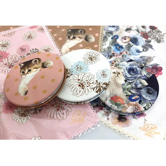 PAUL&JOE ポール&ジョー ミラー 手鏡 コンパクトミラー ハンカチ タオル マイクロファイバー ネコ柄 花柄 50-pj-3009a : Perle un peu ペルルアンプー ...