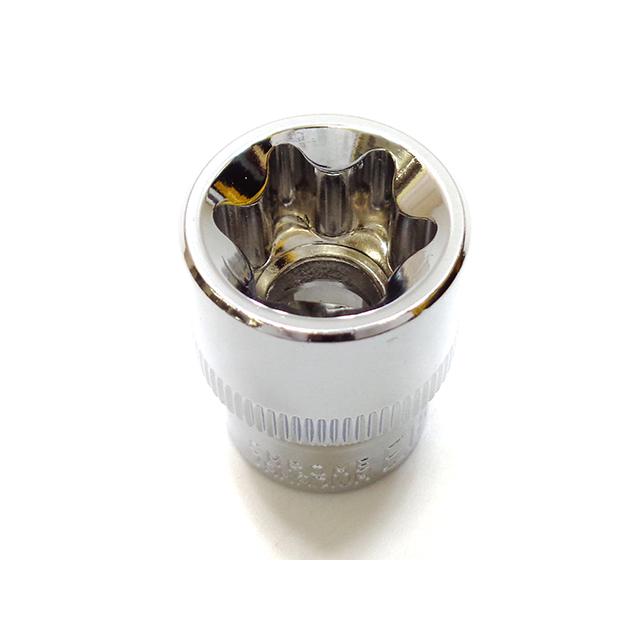 E型トルクスソケットセット 星型 花型 ソケットレンチ 雌トルクス 主要10サイズ E4 E5 E6 E7 E8 E10 E12 E14 E16 E18 ソケットレール付 メール便発送 ...