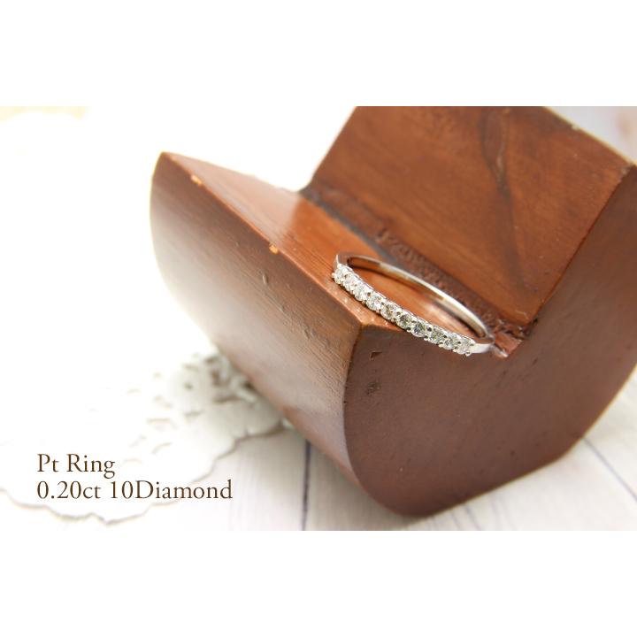 Pt900/Pt950 ハーフエタニティリング ダイヤモンド0.20ct エタニティ ジュエリー アクセサリー 大人 一文字 シンプル 10石 贈り物 プレゼント : Petite-TeTe ...