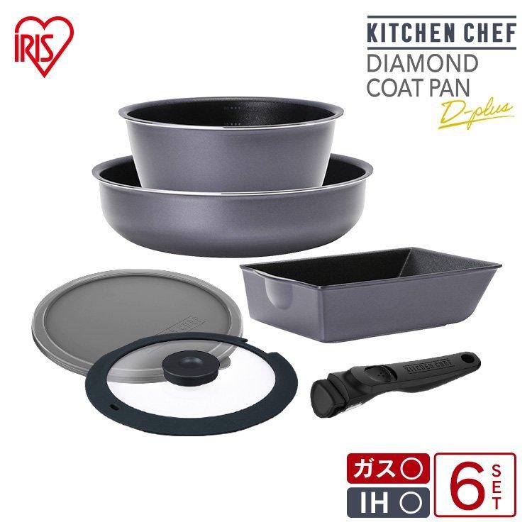 IRIS OHYAMA（アイリスオーヤマ） フライパンセット IH対応 ガス ih フライパン セット 26cm 鍋 おしゃれ 6点セット DCI-S6S 新生活 プレゼント : メガストア ...