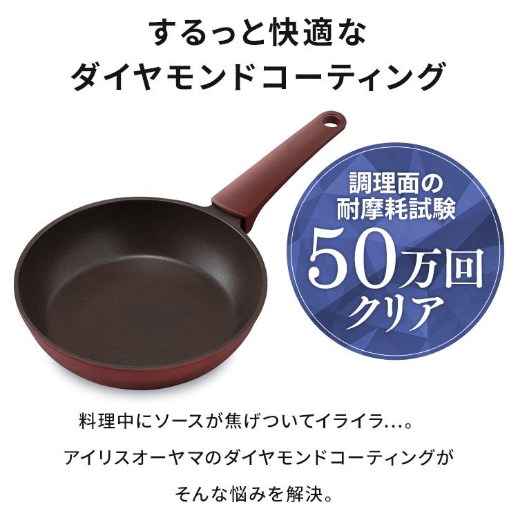 IRIS OHYAMA フライパン 20cm ih DCF-I20 ダイヤモンドコート IH ガス火対応 ガス火 コーティング 取っ手一体型 アイリスオーヤマ 丈夫 軽量 : メガストア ...