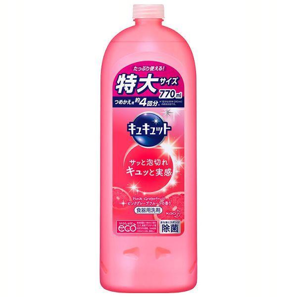 Kao 洗剤 キュキュット ピンクグレープフルーツ 詰め替え 770ml : メガストア Yahoo!店 - 通販 - Yahoo!ショッピング