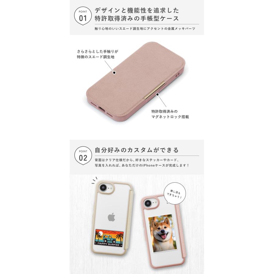 Premium Style iPhone16e ケース 手帳型 カバー ピンク ベージュ : スマホアクセのPremiumStyleStore - 通販 - Yahoo!ショッピング