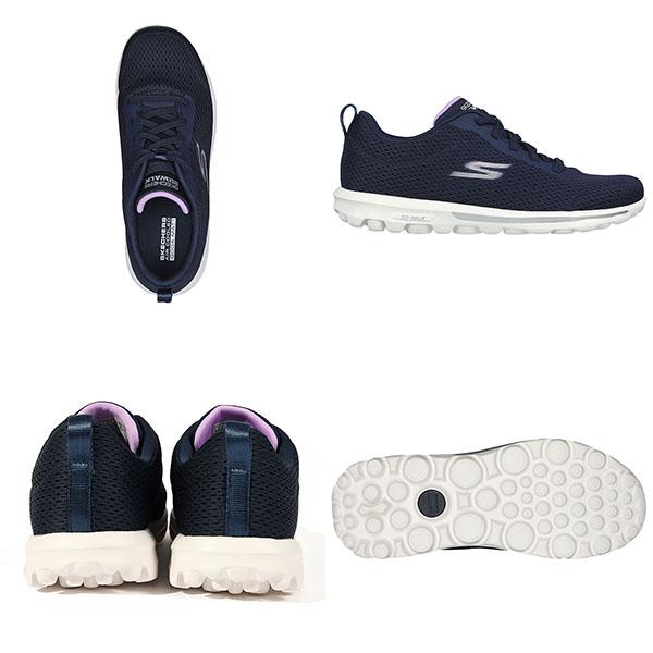 SKECHERS（スケッチャーズ） 高反発 スリッポン スニーカー ゴム紐 レディース ゴーウォーク トラベル - ファン ジャーニー 靴 ...