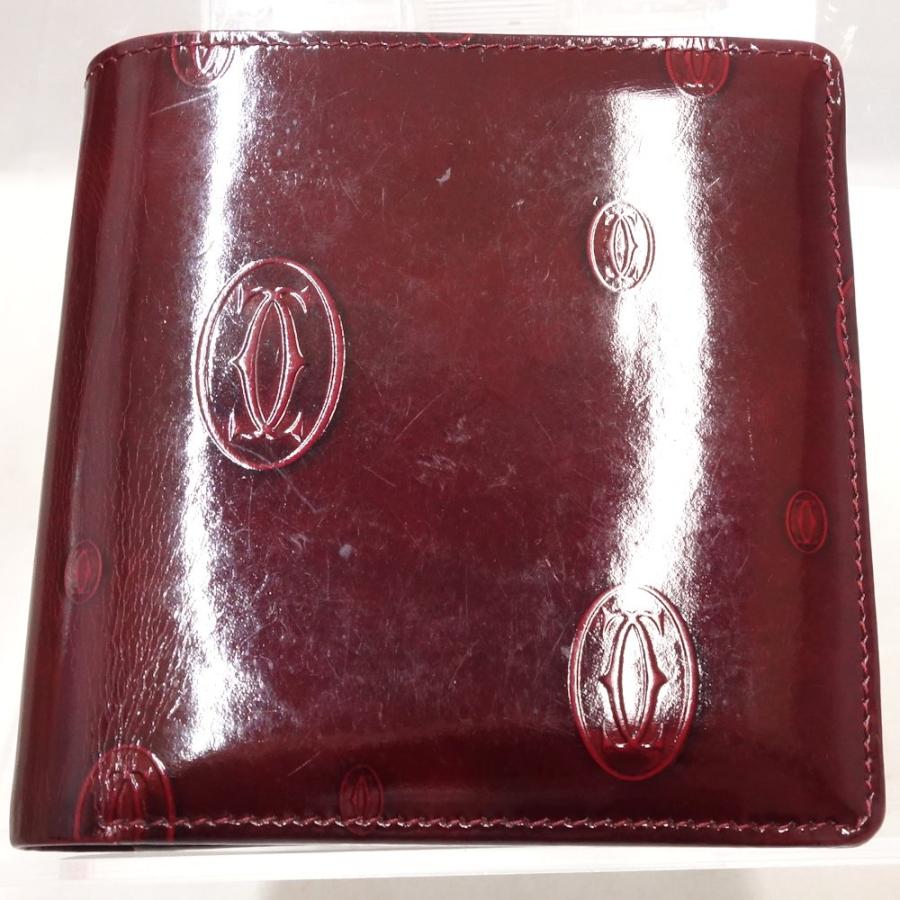 Cartier カルティエ コンパクト財布 二つ折り ハッピーバースデー パテントレザー ボルドー/082708【中古】 : MIDORIYA ...