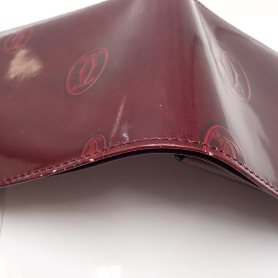 Cartier カルティエ コンパクト財布 二つ折り ハッピーバースデー パテントレザー ボルドー/082708【中古】 : MIDORIYA ...