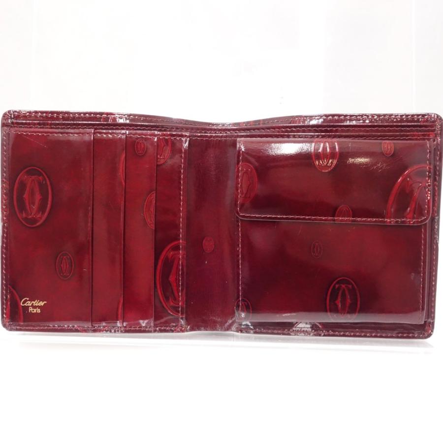 Cartier カルティエ コンパクト財布 二つ折り ハッピーバースデー パテントレザー ボルドー/082708【中古】 : MIDORIYA ...