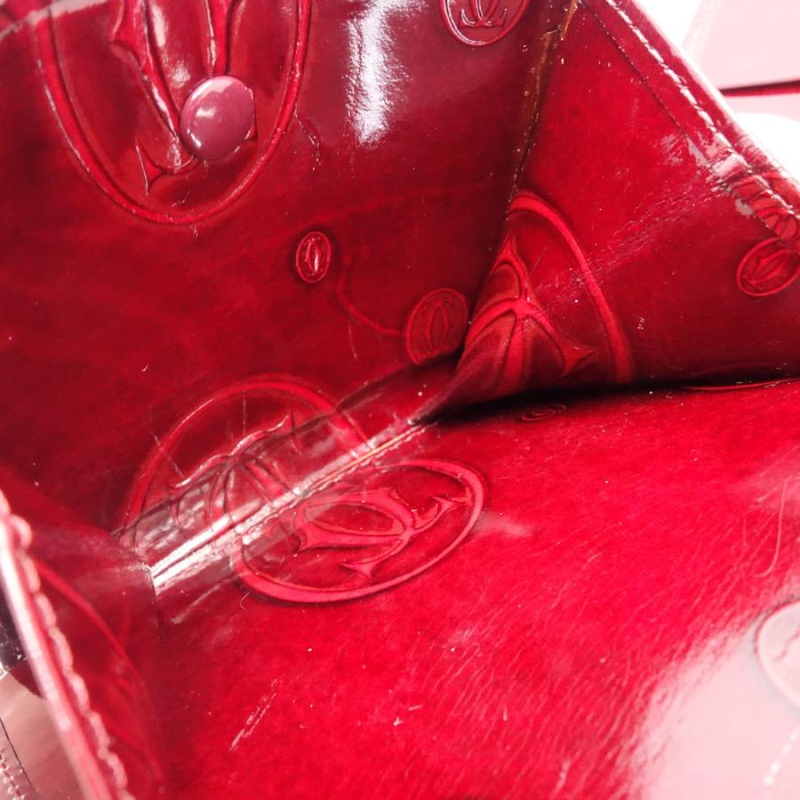 Cartier カルティエ コンパクト財布 二つ折り ハッピーバースデー パテントレザー ボルドー/082708【中古】 : MIDORIYA ...