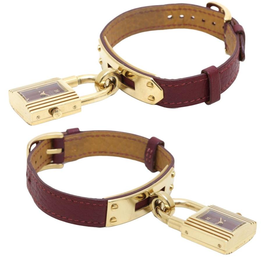 HERMES エルメス ケリーウォッチ KE1.201【電池交換済】 GP(ゴールドメッキ)x革 レディース/130273【中古】【腕時計 ...