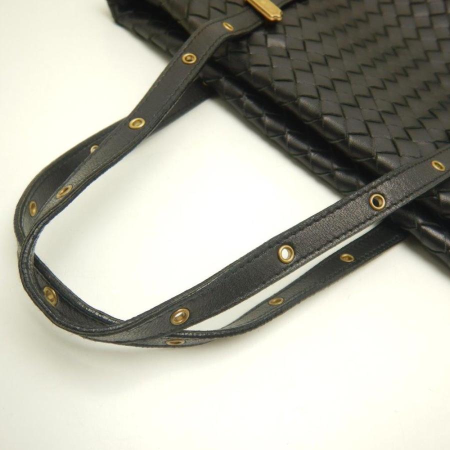 ボッテガヴェネタ BOTTEGAVENETA イントレチャート トートバッグ 162937 トートバッグ レザー 黒 / 151302【中古 ...